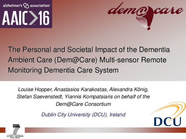 (PDF) The Personal and Societal Impact of the Dementia Ambient Care ...