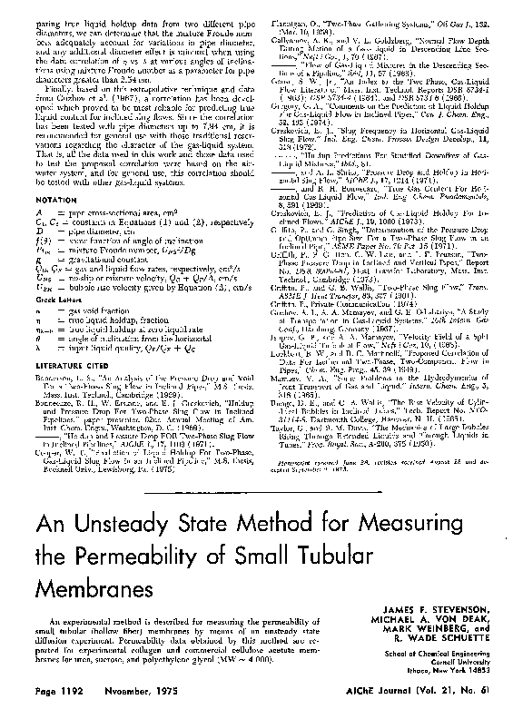 (PDF) An unsteady state method for measuring the permeability of small ...
