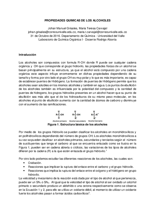 (PDF) PROPIEDADES QUIMICAS DE LOS ALCOHOLES