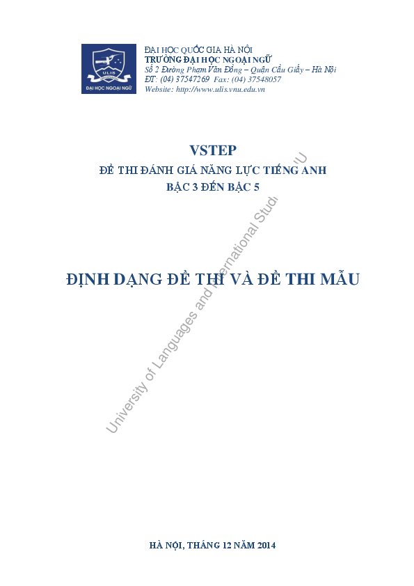 (PDF) ĐỀ THI MẪU VSTEP