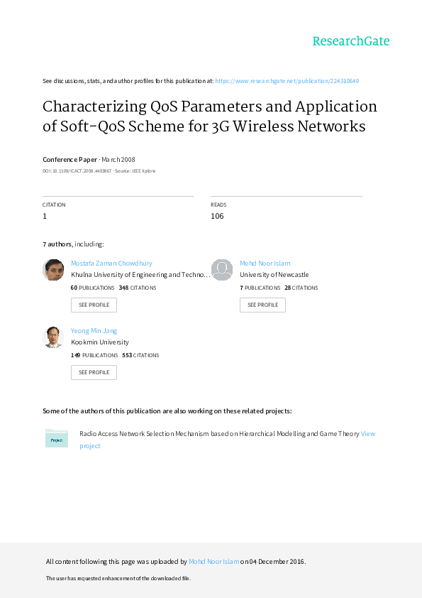 (PDF) Characterizing QoS Parameters and Application of Soft-QoS Scheme ...