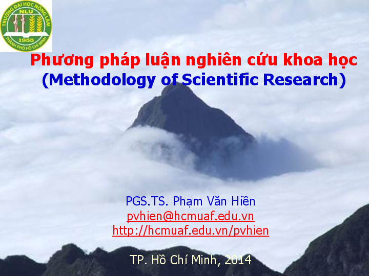 (PDF) Phương pháp luận nghiên cứu khoa học (Methodology of Scientific Research