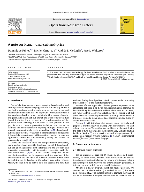 (PDF) A note on branch-and-cut-and-price