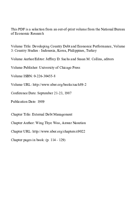 (PDF) External Debt Management