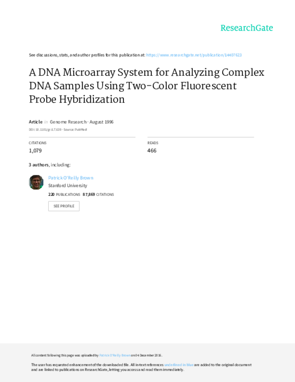 (PDF) A DNA microarray system for analyzing complex DNA samples using ...