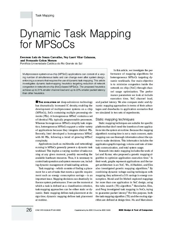 Pdf Dynamic Task Mapping For Mpsocs Ney L V Calazans