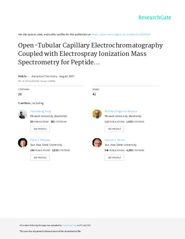 (PDF) Open tubular capillary electrochromatography: a new technique for ...