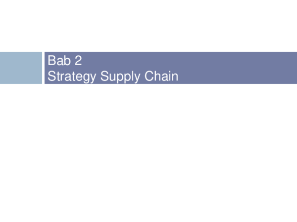 (PDF) Bab 2 Strategy Supply Chain