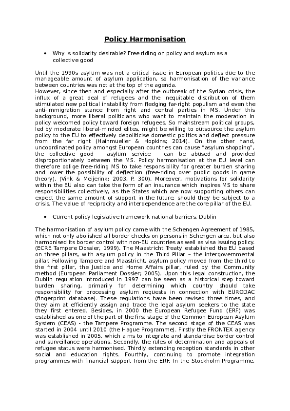 (DOC) Policy Harmonisation