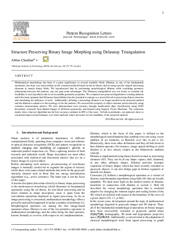 Pdf Structure Preserving Binary Image Morphing Using Delaunay Triangulation 0297