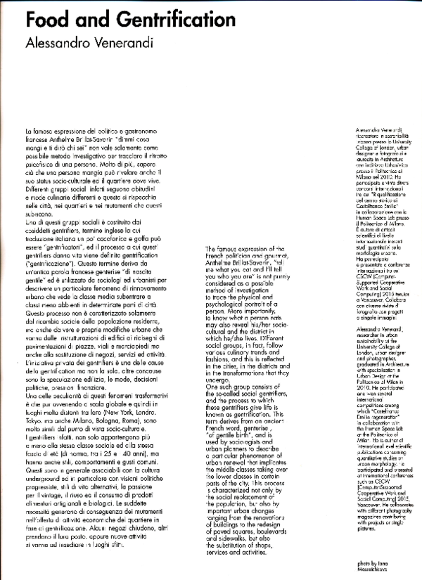 Food and Gentrification | Alessandro Venerandi - Academia.edu