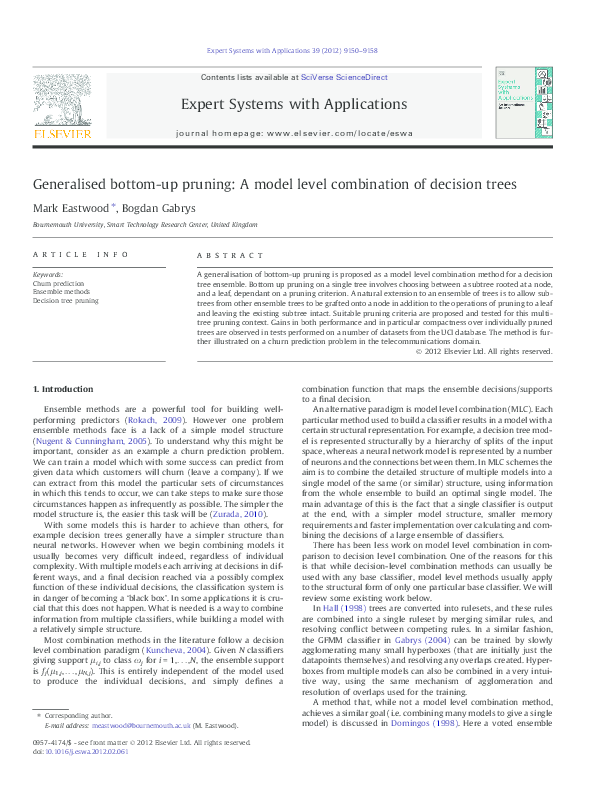 (PDF) Generalised bottom-up pruning: A model level combination of ...