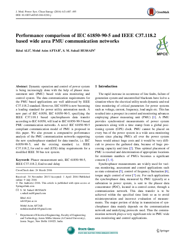 (PDF) Performance comparison of IEC 61850-90-5 and IEEE C37.118.2 based wide area PMU ...