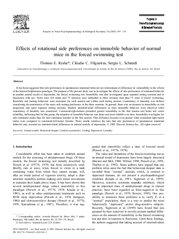 (PDF) Effects of rotational side preferences on immobile behavior of ...