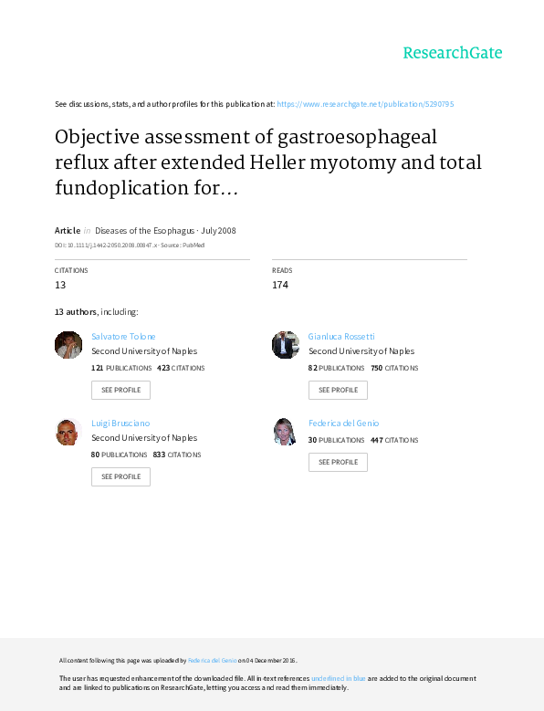 (PDF) Objective assessment of gastroesophageal reflux after extended ...