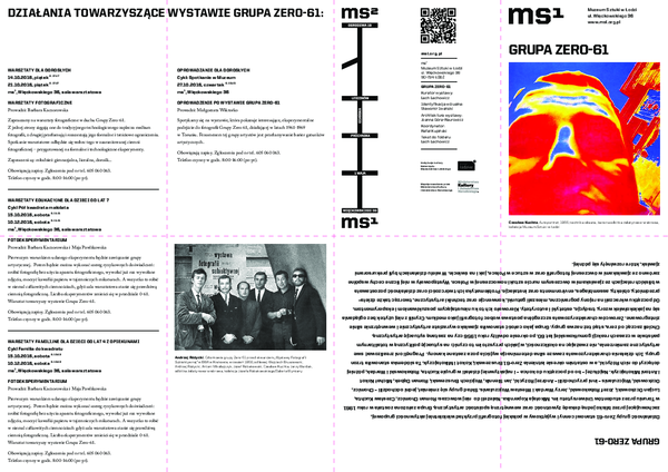 (PDF) Grupa Zero-61, folder wystawy Muzem Sztuki w Łodzi, 2016/17