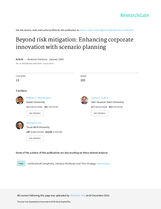 (PDF) Beyond risk mitigation: Enhancing corporate innovation with ...