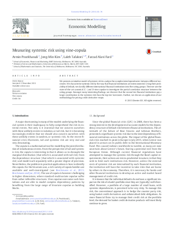 (PDF) Measuring systemic risk using vine-copula