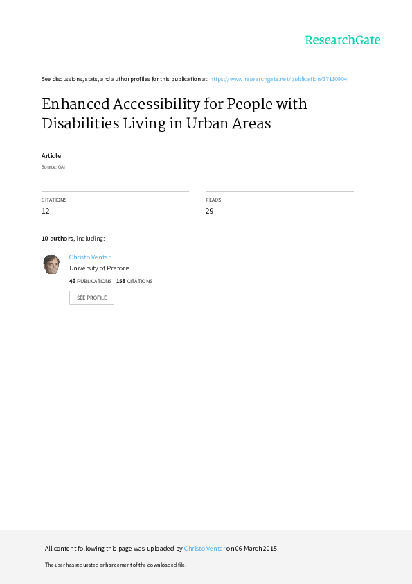 (PDF) Enhanced Accessibility for People with Disabilities Living in ...