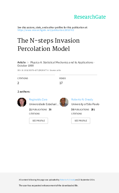 (PDF) The N -steps invasion percolation model