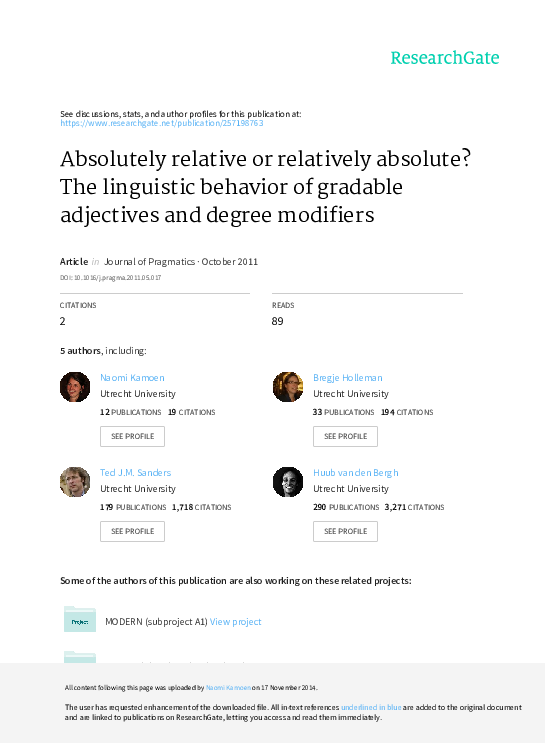 (PDF) Absolutely relative or relatively absolute? The linguistic ...