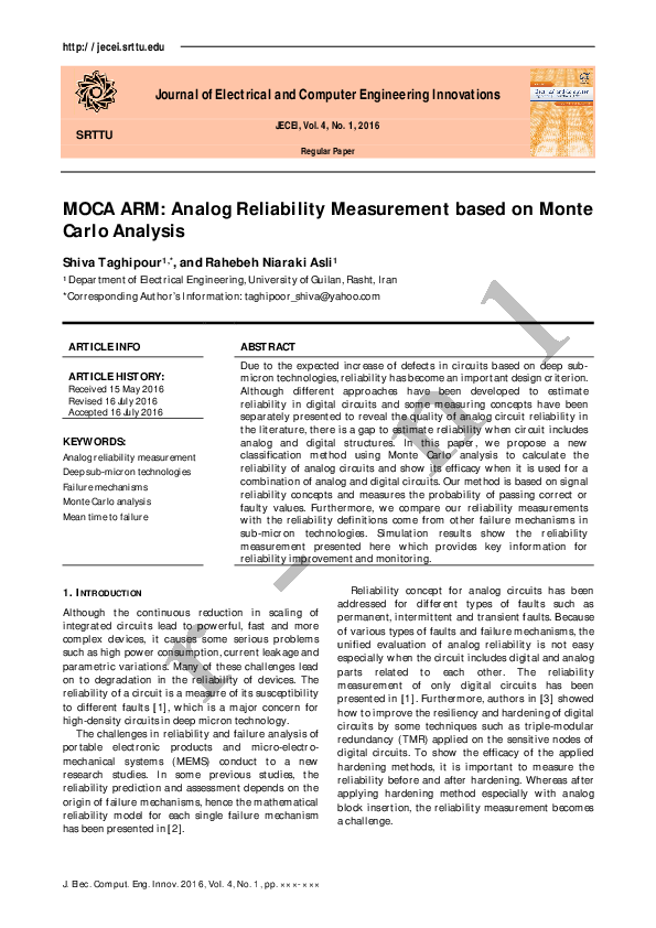 (PDF) MOCA ARM: Analog Reliability Measurement based on Monte Carlo ...