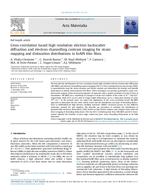 (PDF) Cross-correlation based high resolution electron backscatter diffraction and electron ...
