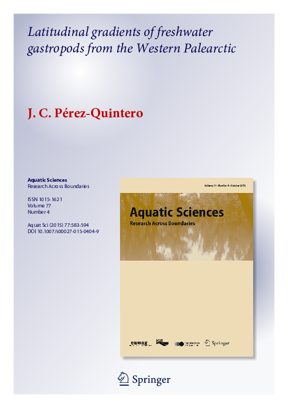 (PDF) Latitudinal gradients of freshwater gastropods from the Western Palearctic