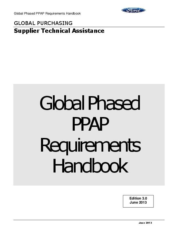 (PDF) Global Phased PPAP Requirements Handbook