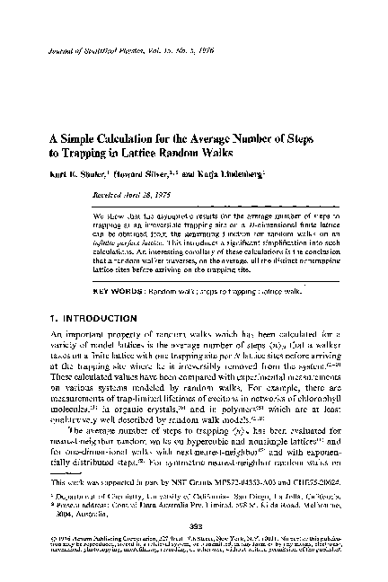 (PDF) A simple calculation for the average number of steps to trapping ...