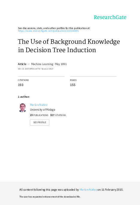 (PDF) The use of background knowledge in decision tree induction