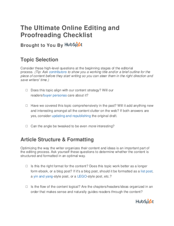 (PDF) The Ultimate Online Editing and Proofreading Checklist