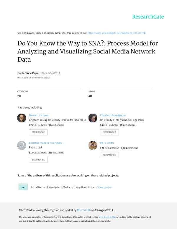 (PDF) Do you know the way to SNA?: A process model for analyzing and ...
