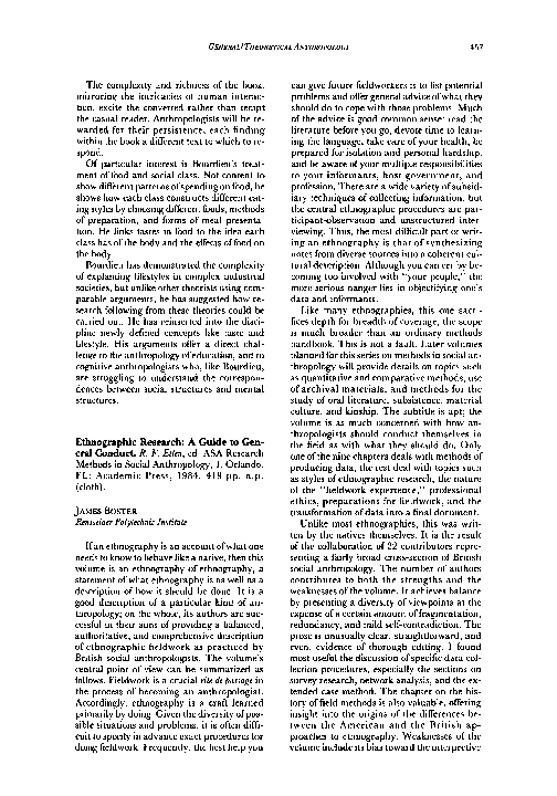 (PDF) Ethnographic research: A guide to general conduct