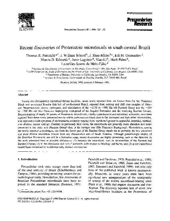 (PDF) Recent discoveries of Proterozoic microfossils in south-central ...