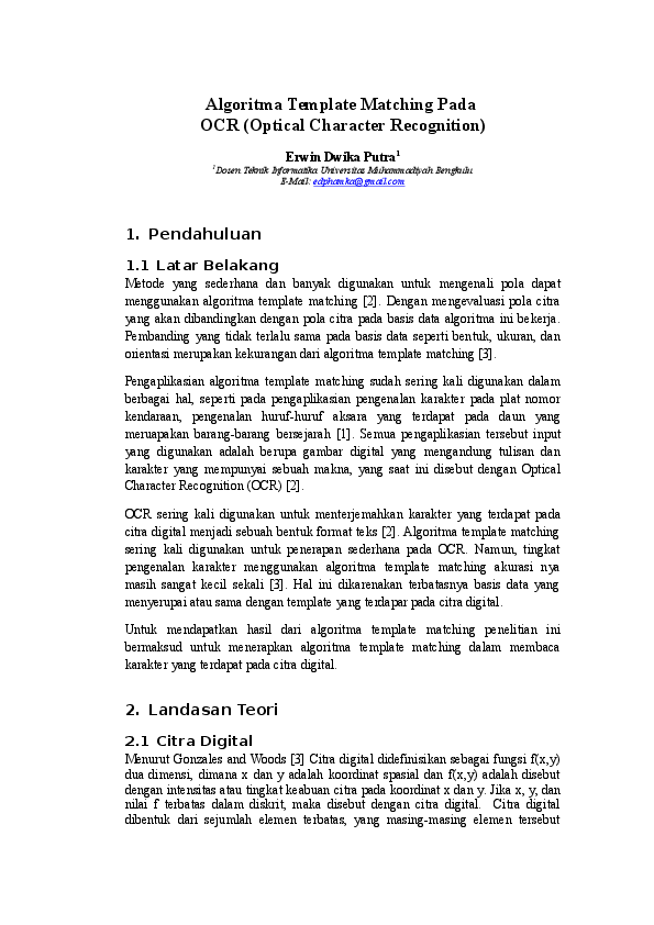 Doc Algoritma Template Matching Pada Ocr Optical Character Recognition