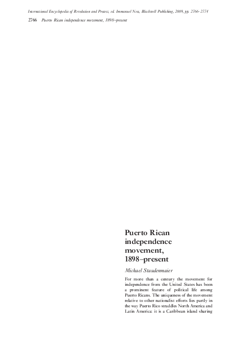 Puerto Rican independence movement, 1898–present