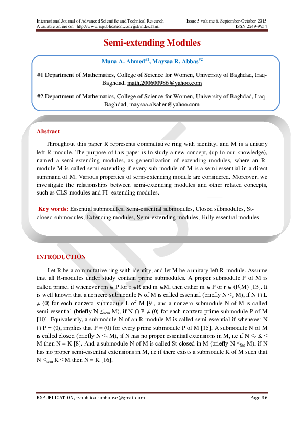 (PDF) Semi-extending Modules
