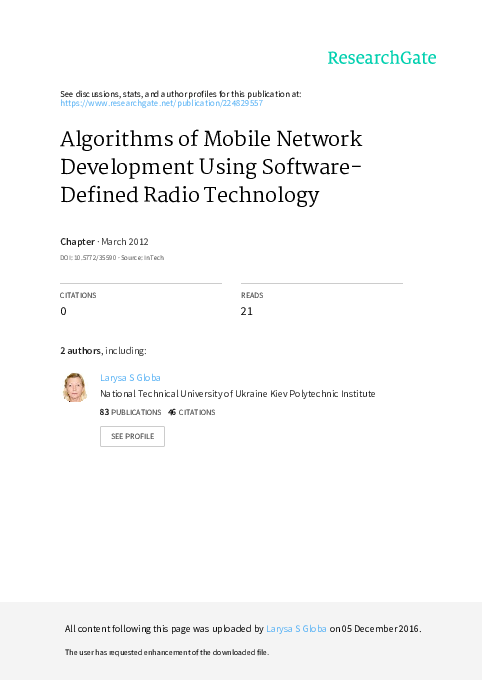 (PDF) Algorithms of Mobile Network Development Using Software-Defined ...