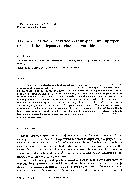 (PDF) The origin of the polarization catastrophe: the improper choice ...
