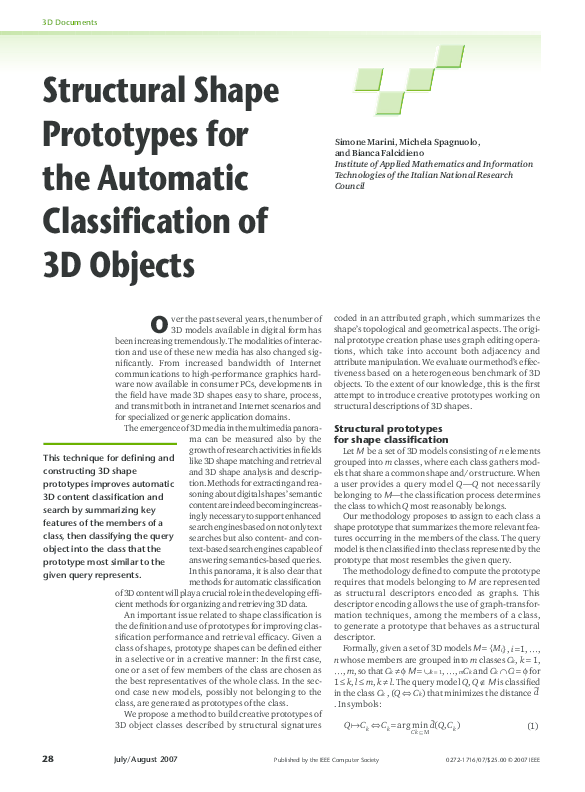 Pdf Structural Shape Prototypes For The Automatic Classification Of