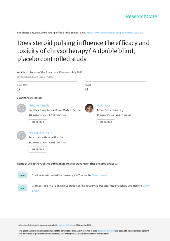 (PDF) Does steroid pulsing influence the efficacy and toxicity of ...