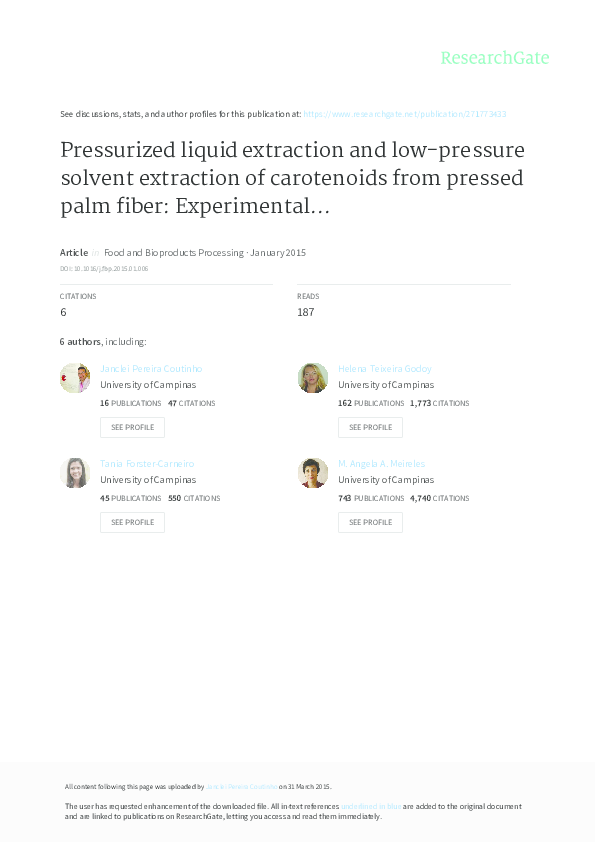 (PDF) Pressurized liquid extraction and low-pressure solvent extraction ...