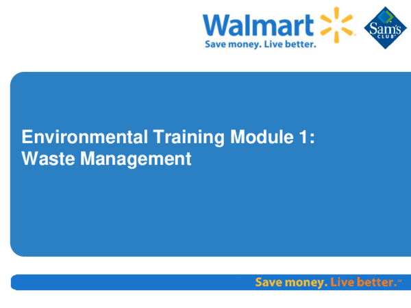 (PDF) Environmental Training Module 1: Waste Management
