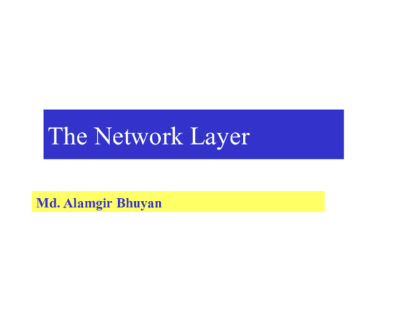 Ppt 11 The Network Layer Pptx