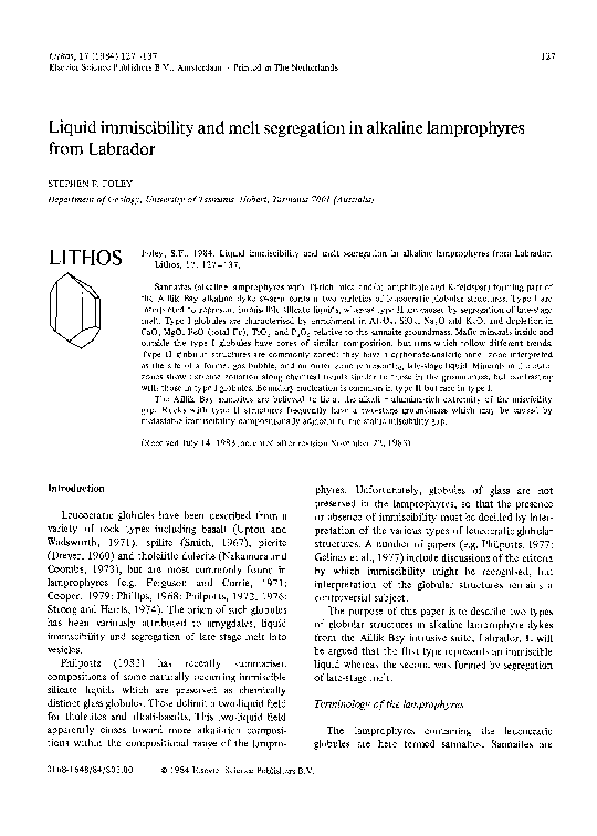 (PDF) Liquid immiscibility and melt segregation in alkaline ...