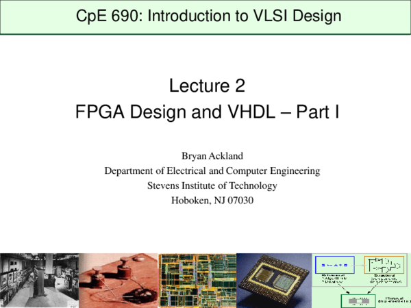 Pdf Cpe 690 Introduction To Vlsi Design Lecture 2 Fpga Design And Vhdl Part I