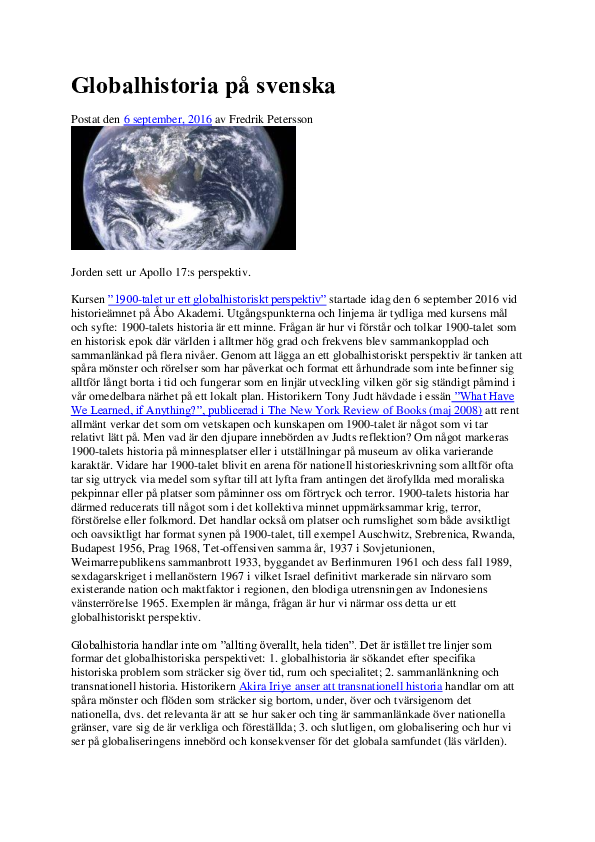 (PDF) Globalhistoria på svenska