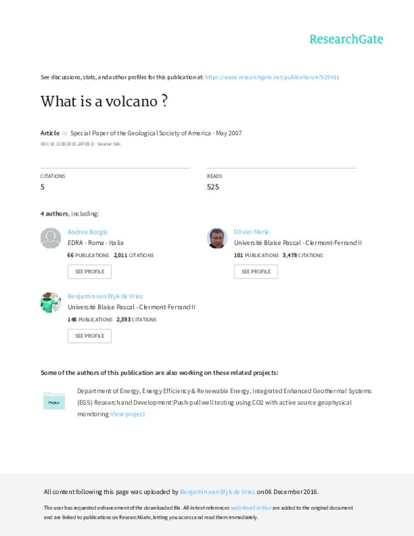 (PDF) What is a volcano?