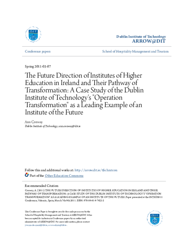 (PDF) The Future Direction of Institutes of Higher Education in Ireland ...